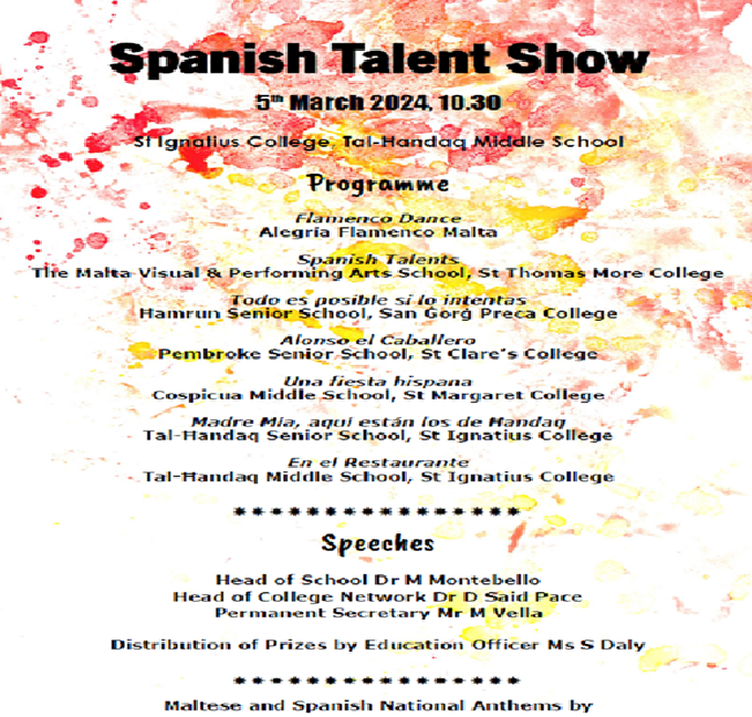 Talent Show 2024 - Spanjol - foreignlanguages.gov.mt